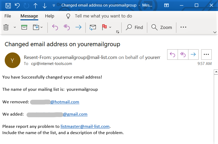 Subscription Management Change Email Address Of A Subscriber Email Discussion Group List 